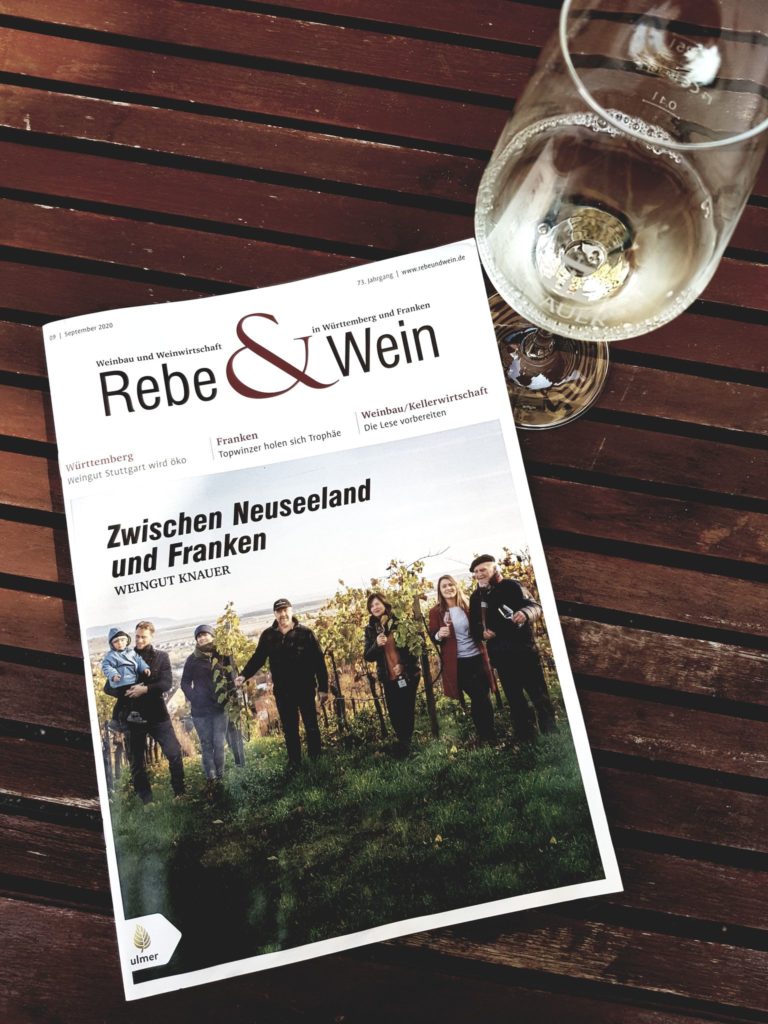 Auf der Titelseite von Rebe & Wein.. - Weingut Knauer
